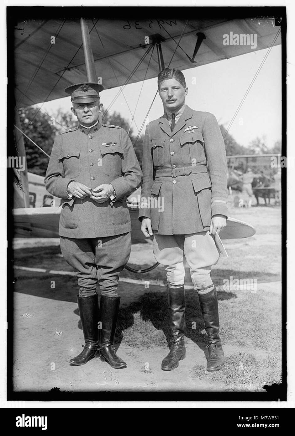 A photograph featuring Colonel Charles E. Lee, a British aviator ...