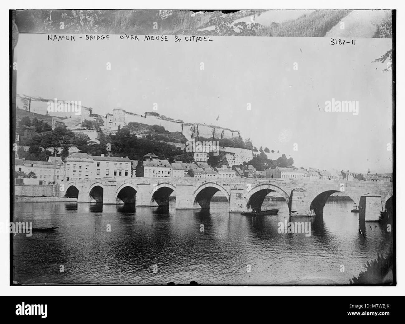 A view of Namur, Belgium, showing the Meuse River bridge and the ...