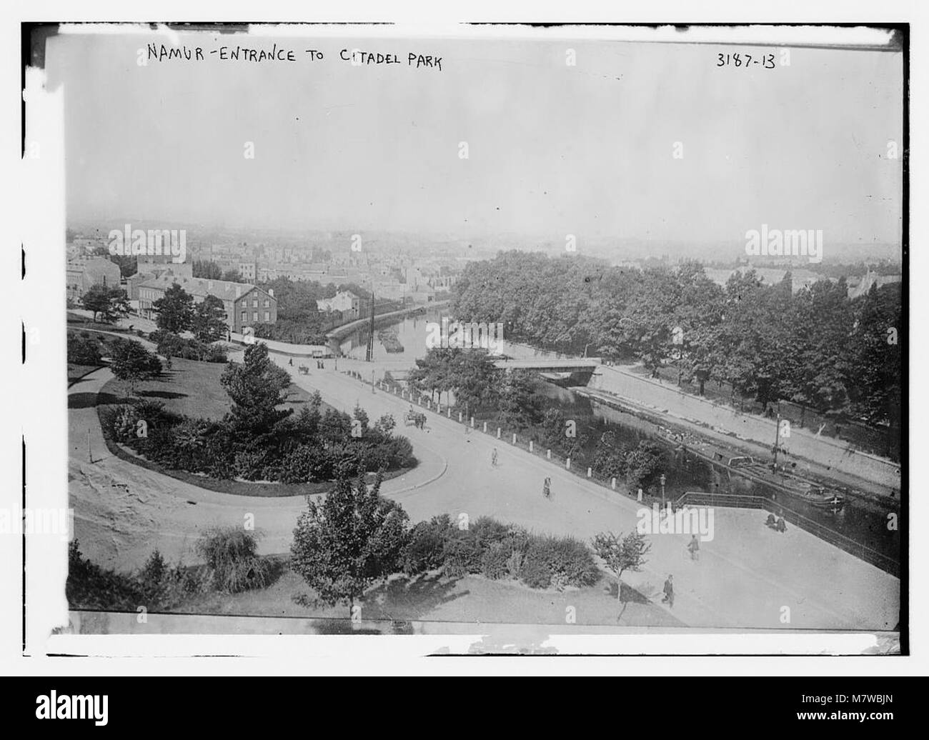This image depicts the entrance to Citadel Park in Namur, Belgium. The ...