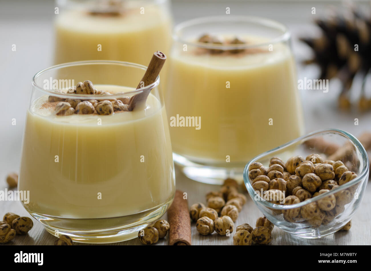 Boza or Bosa, traditional Turkish drink with roasted chickpeas and ...
