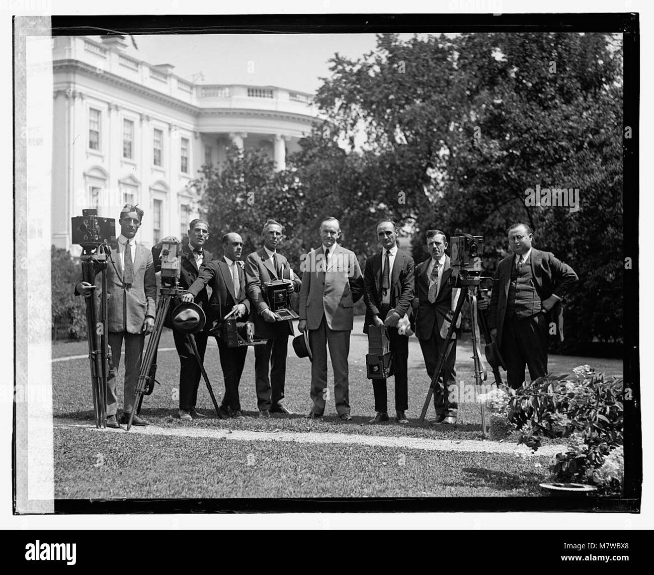 Photograph of Coolidge and photographers on August 25th, 1923 ...