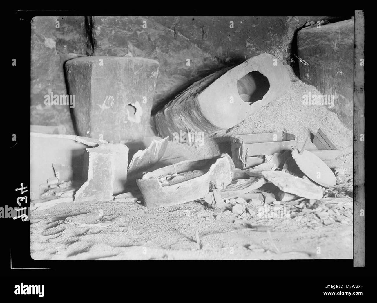 Palestine disturbances 1936. In Halhul village, near Hebron. Interior ...