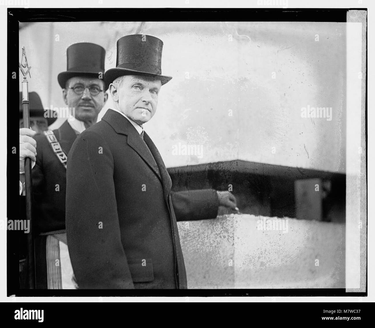 A photograph of President Calvin Coolidge at the Washington Memorial on ...