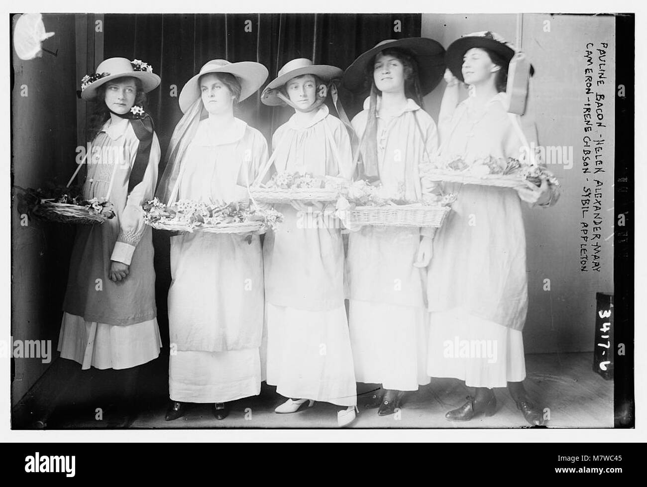 A group portrait featuring Pauline Bacon, Helen Alexander, Mary Cameron ...