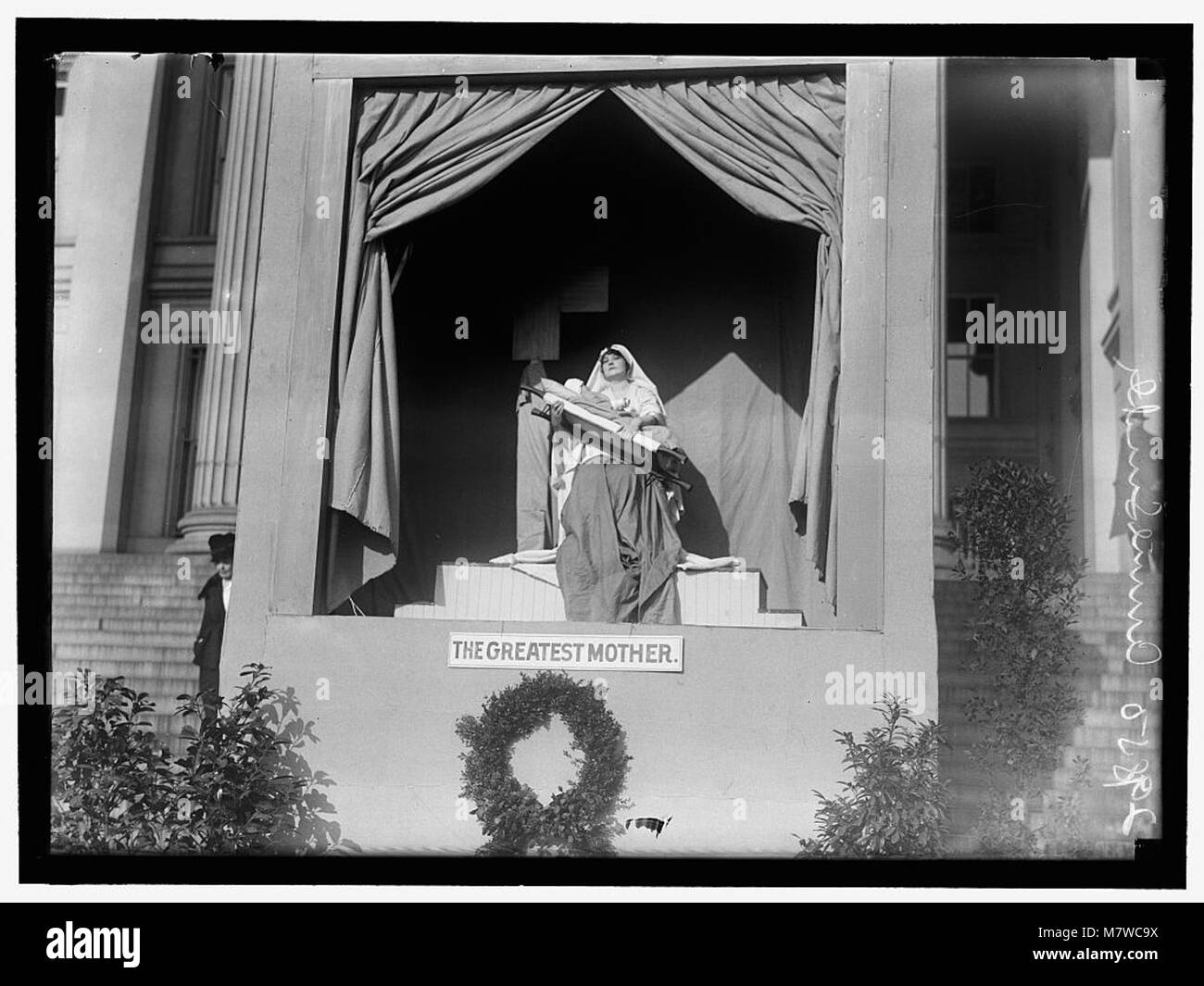 A Red Cross demonstration with tableaux is held on the south front of ...
