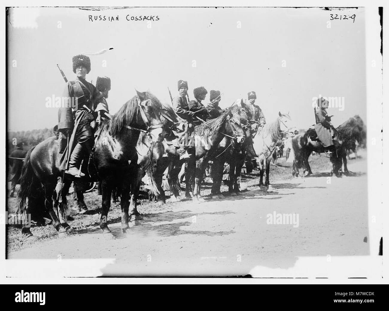 A photograph depicting a group of Russian Cossacks, showcasing their ...