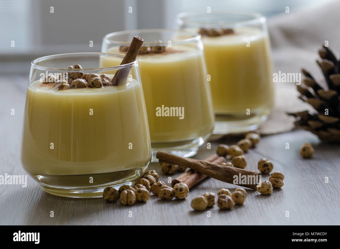 Boza or Bosa, traditional Turkish drink with roasted chickpeas and ...