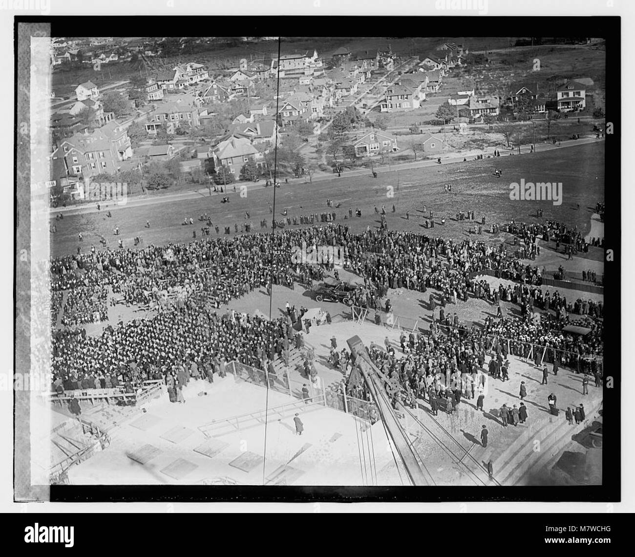 A photograph of the cornerstone laying ceremony for the George ...
