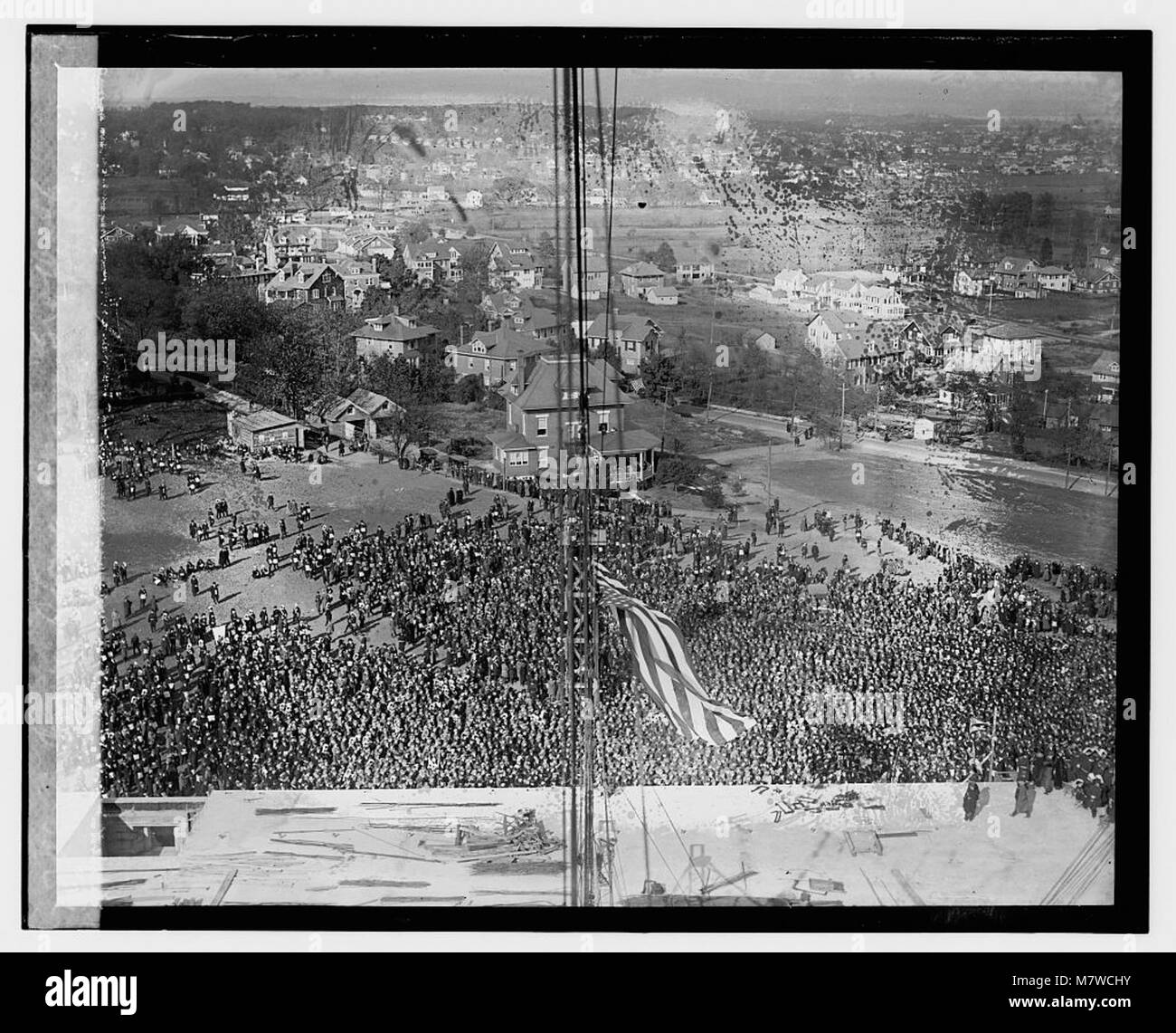 This photograph shows the cornerstone laying ceremony of the George ...