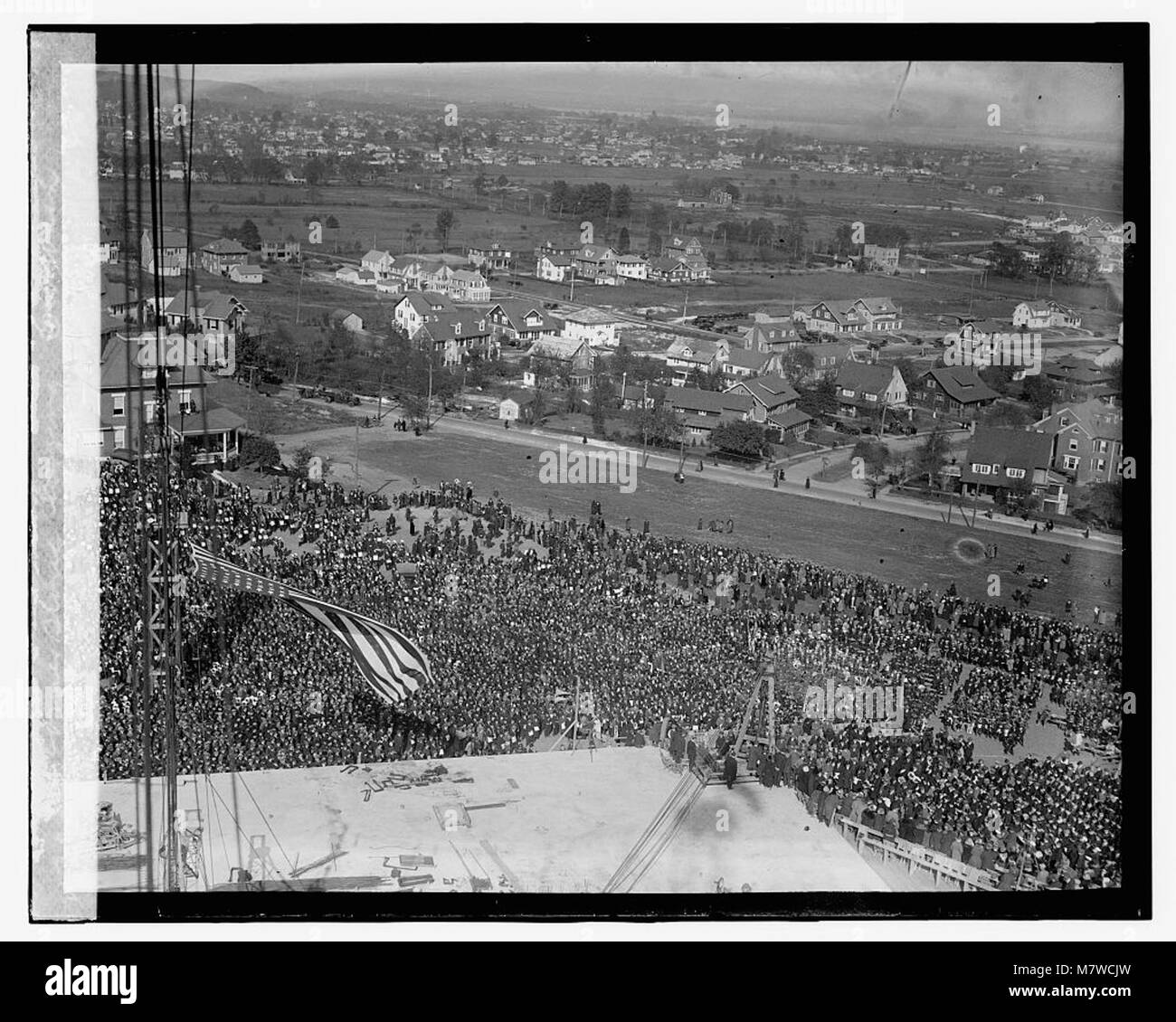 A historic image of the cornerstone laying ceremony for the George ...