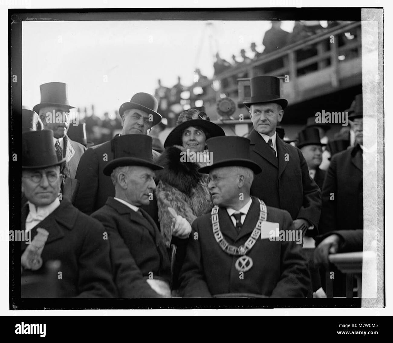 A photograph of the cornerstone laying ceremony for the George ...