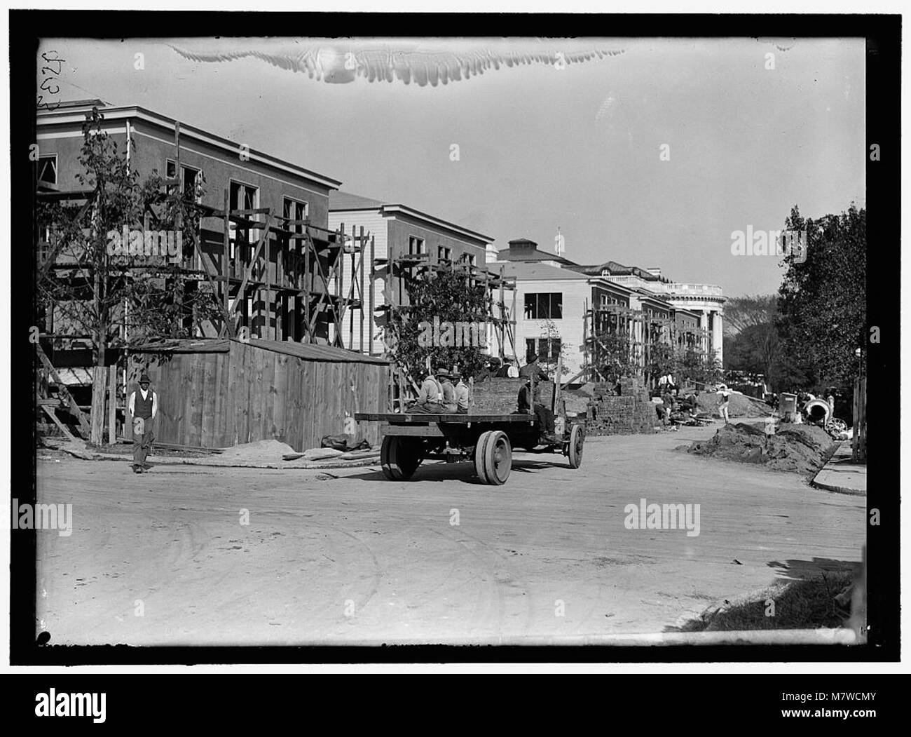 The photograph shows the construction of the Council of National ...
