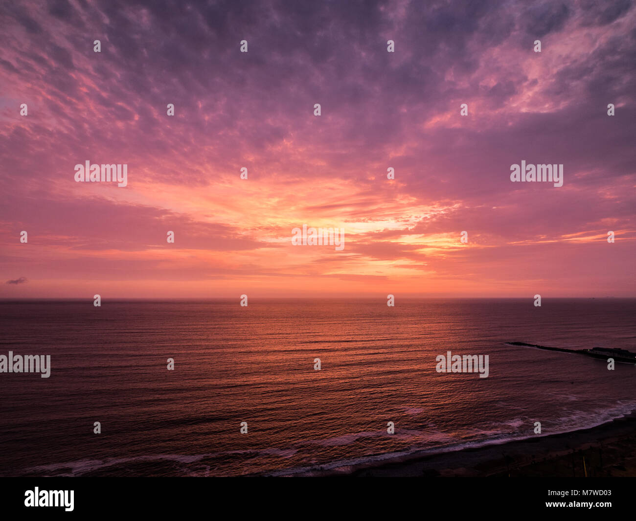 The colors of the Lima sunset, Peru Stock Photo - Alamy