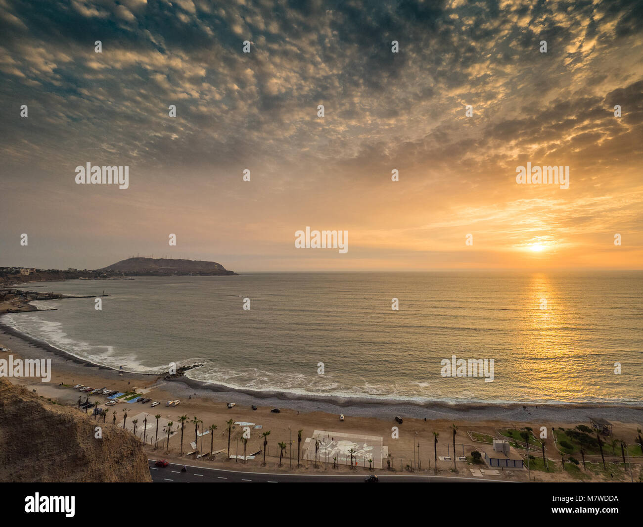 View of the sunset in Lima, Peru Stock Photo - Alamy