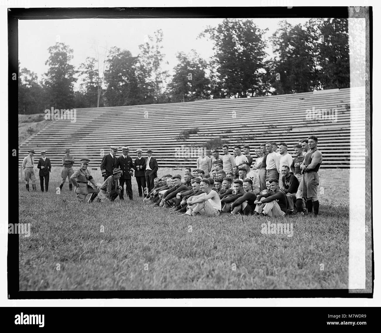 Photograph of General John A. Lejeune with the Marine football team on ...