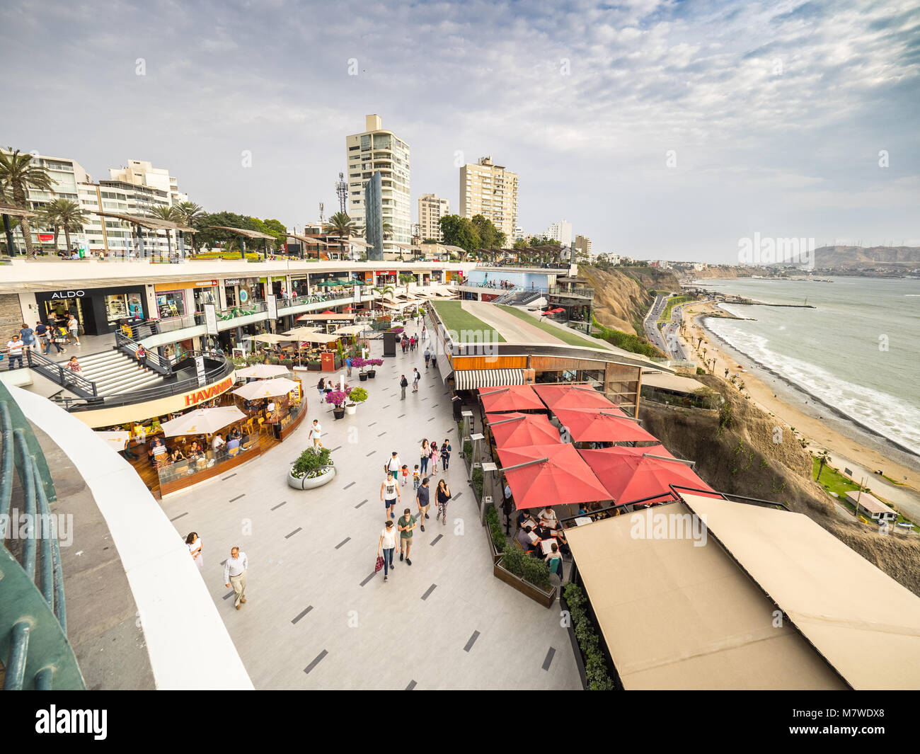 Lima, Peru - December 30, 2016: View of the Larcomar shopping mall in ...