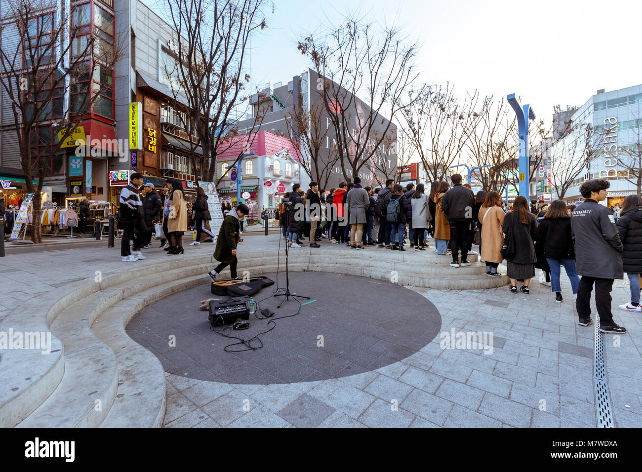 Seoul, South Korea - March 2, 2018 : Hongdae (Hongik University ...