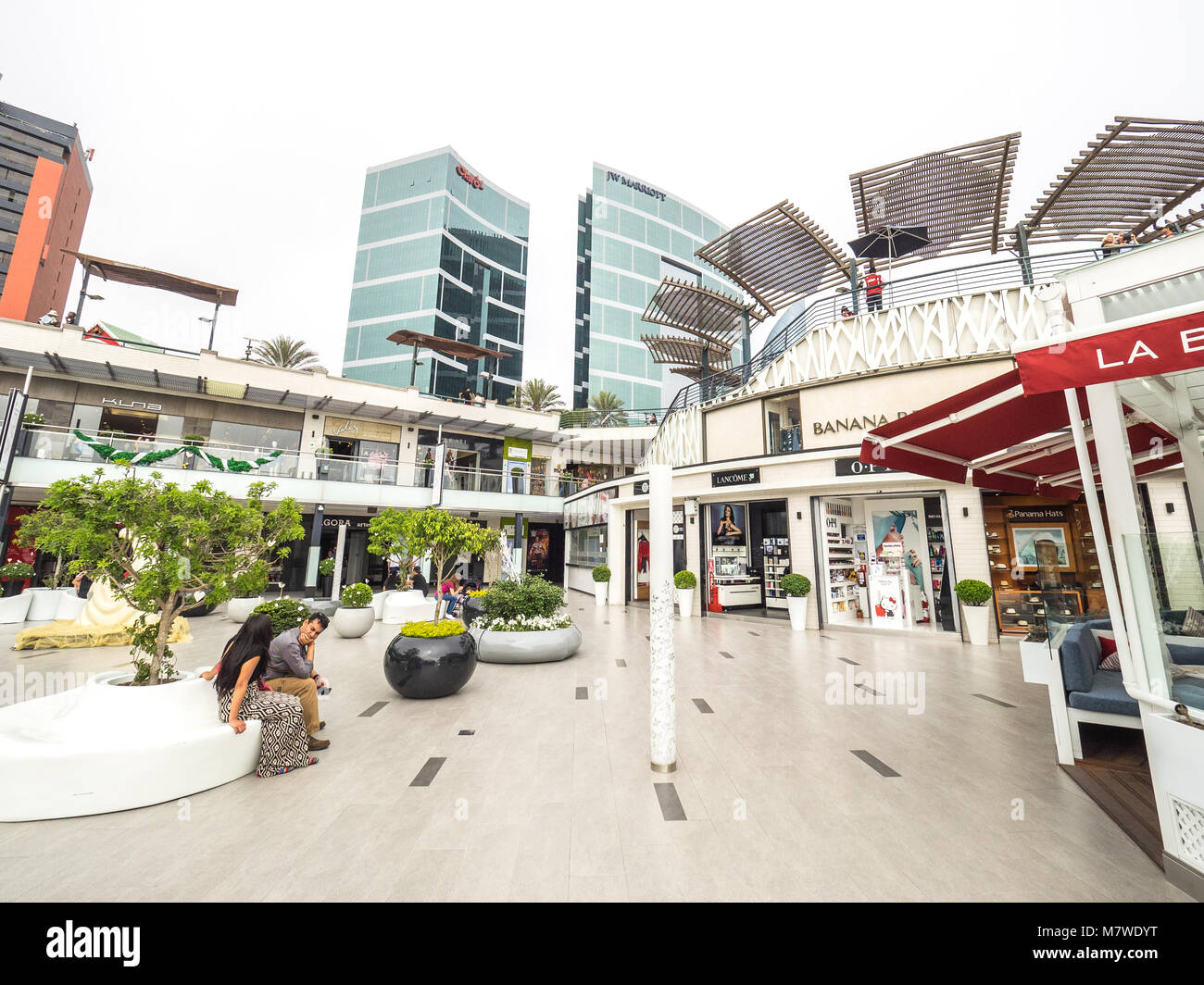 Lima, Peru - December 28, 2016: View of the Larcomar shopping mall in ...