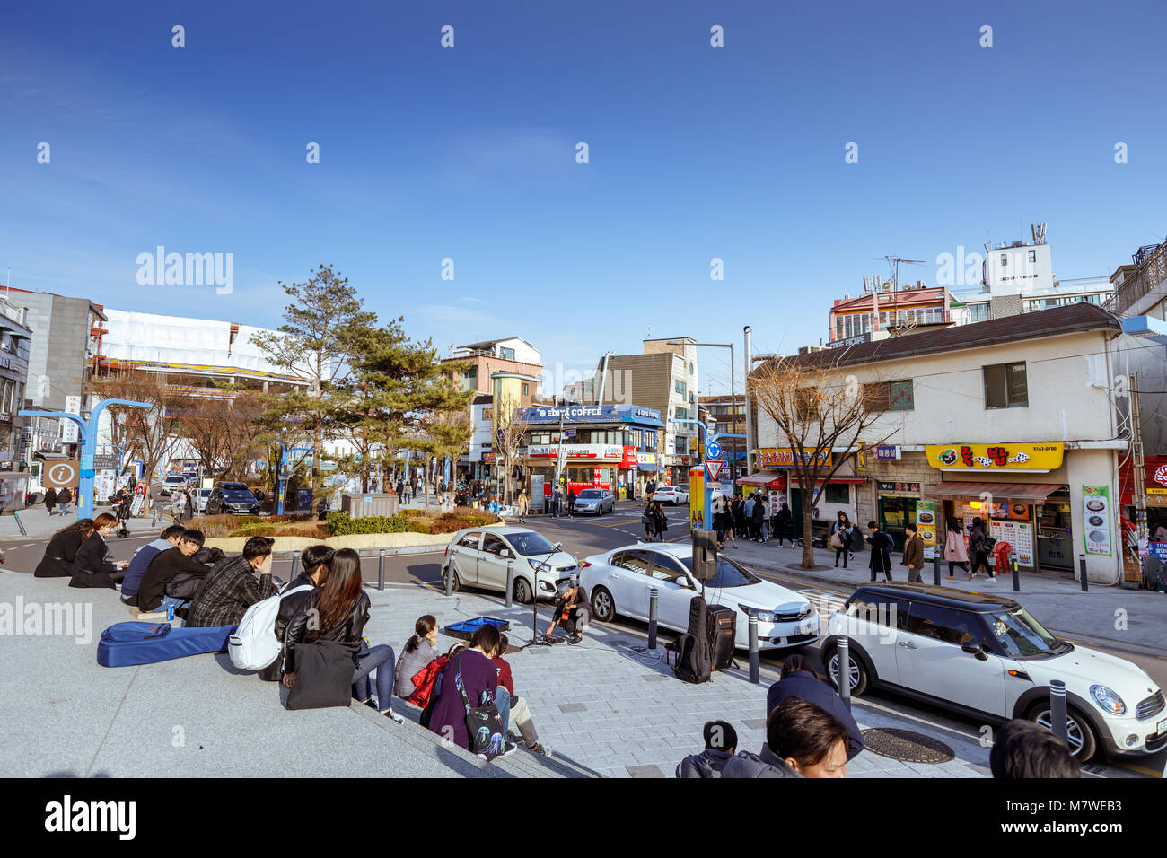 Seoul, South Korea - March 3, 2018 : Hongdae (Hongik University ...