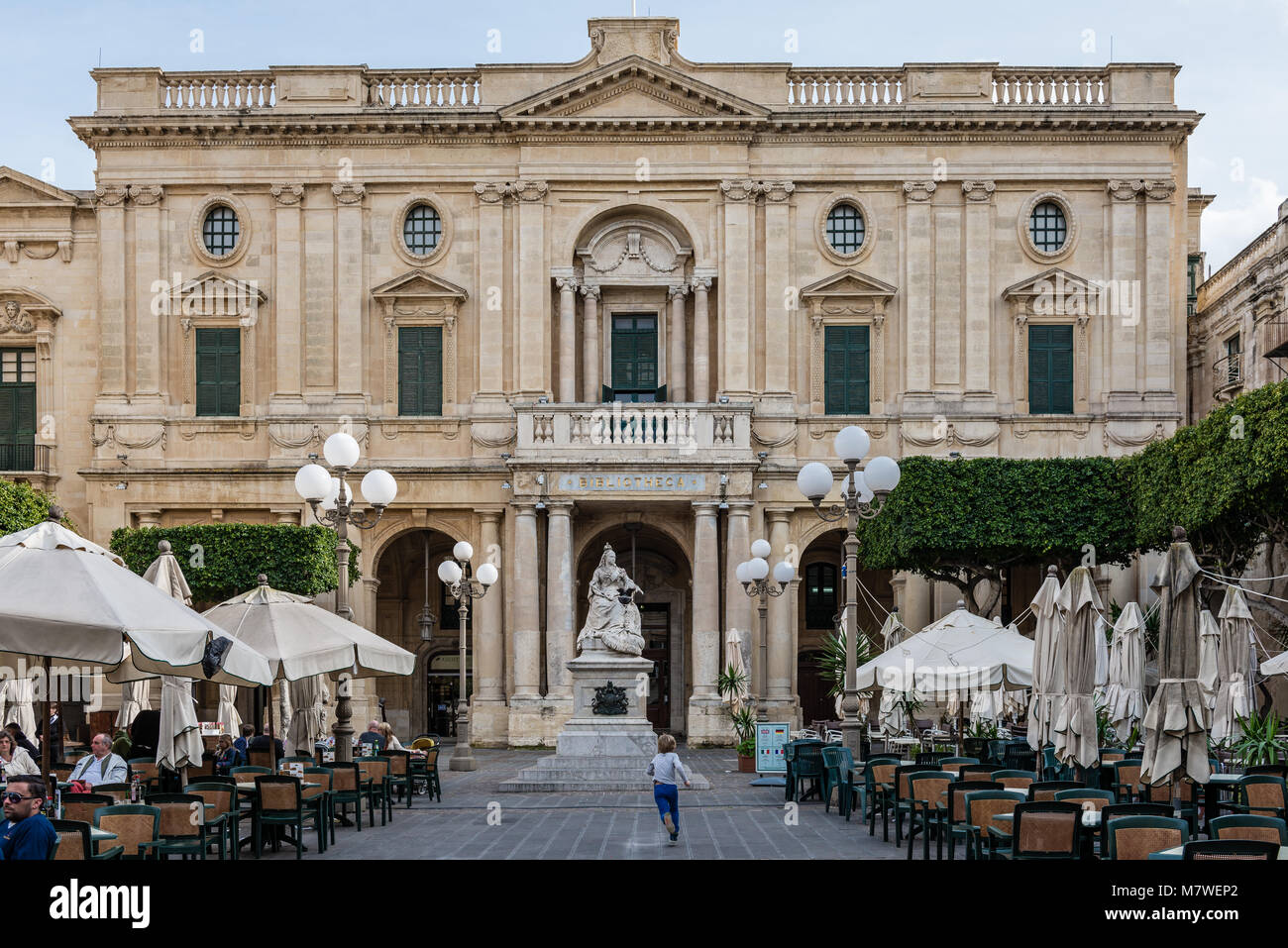 The National Library of Malta, in Republic Square, in Valletta, Malta ...