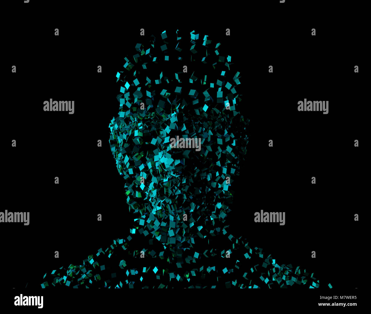 Small square composed of human heads, smart humans, data transmission ...