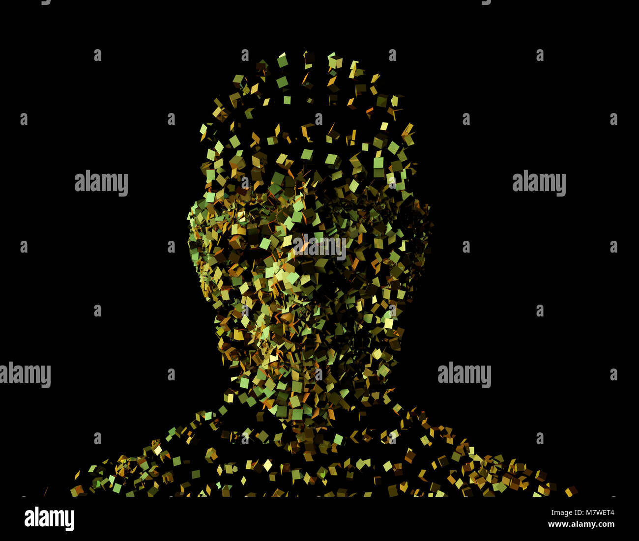Small square composed of human heads, smart humans, data transmission ...