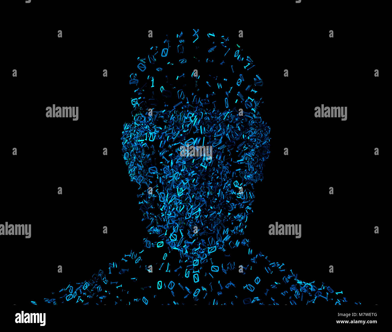 Small square composed of human heads, smart humans, data transmission ...