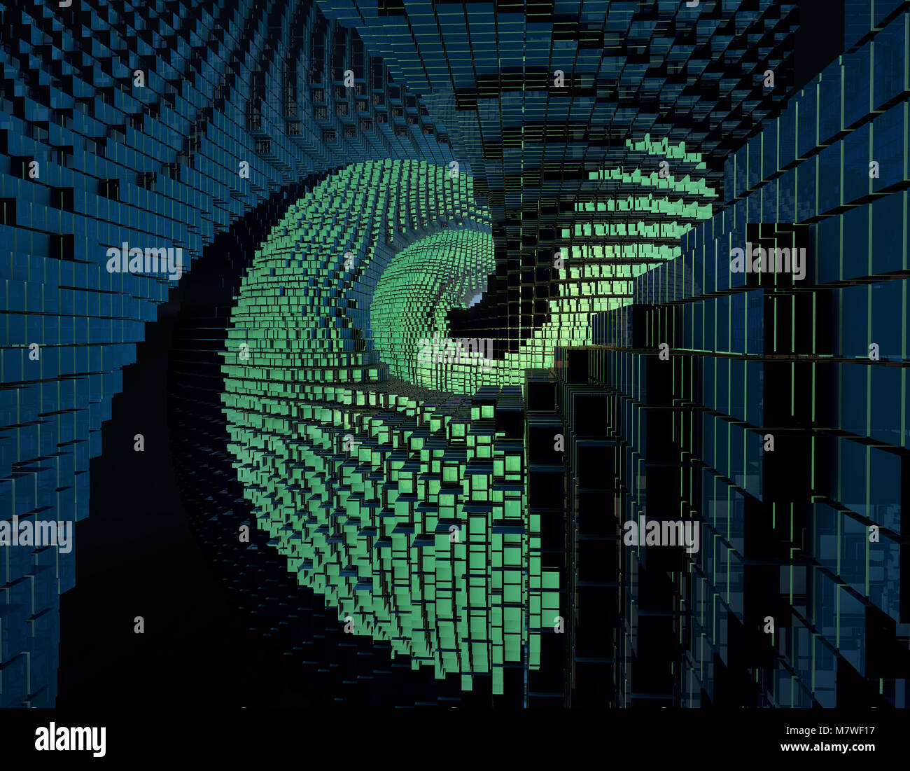 Technology Network Data Transmission, Spiral Pipeline Stock Photo - Alamy