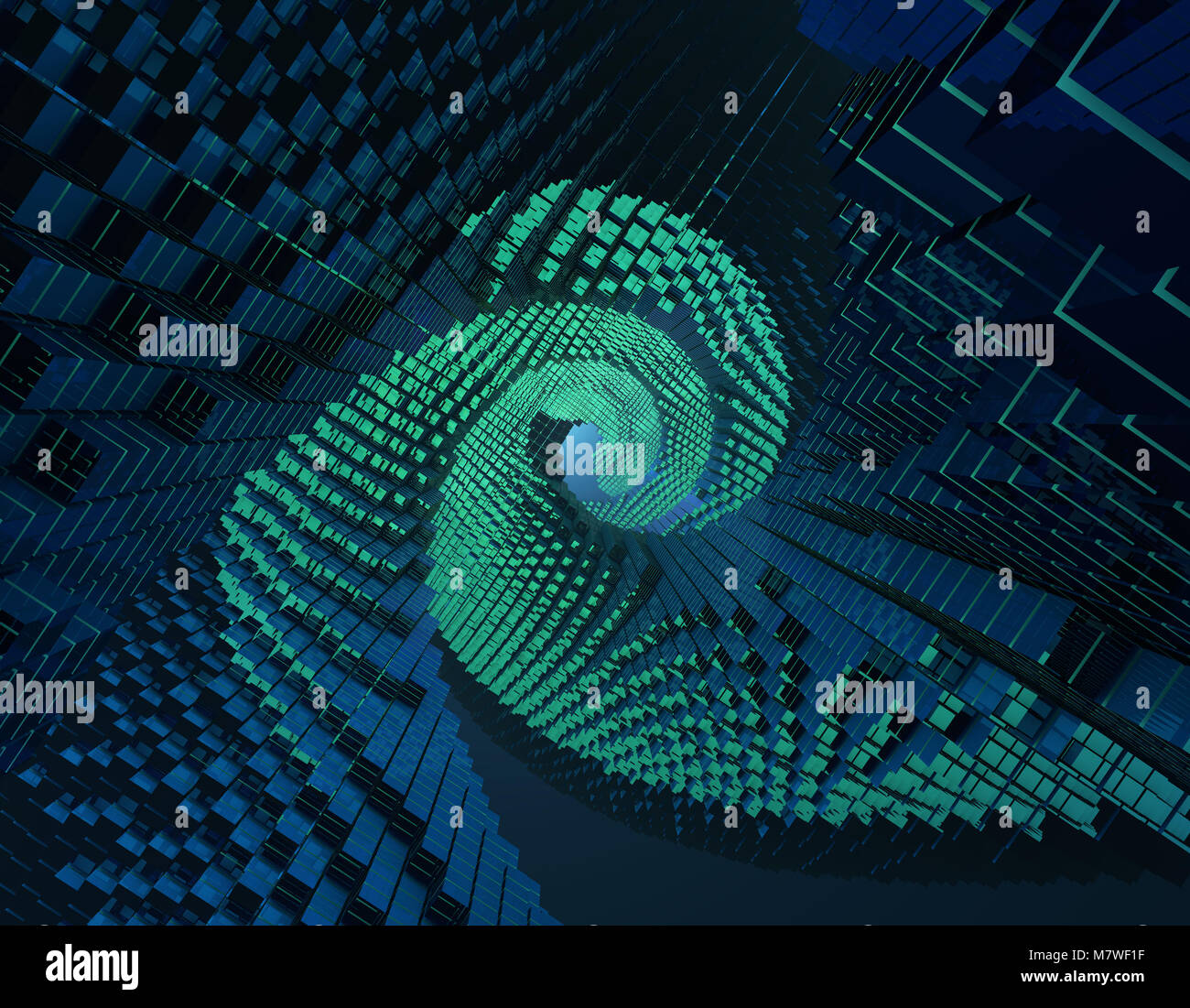 Technology Network Data Transmission, Spiral Pipeline Stock Photo - Alamy