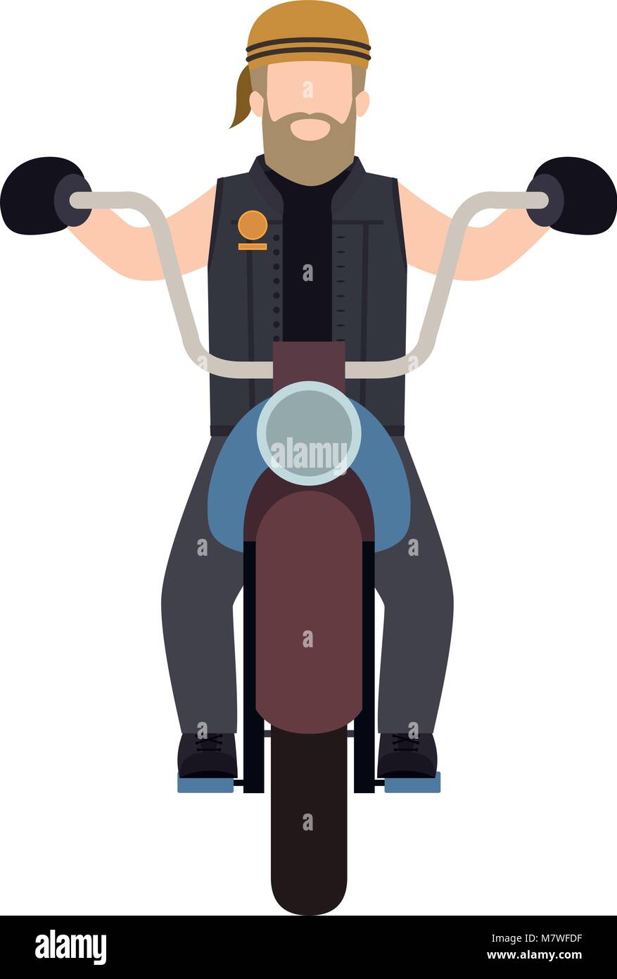 biker in the classic motorcycle character Stock Vector Image & Art - Alamy