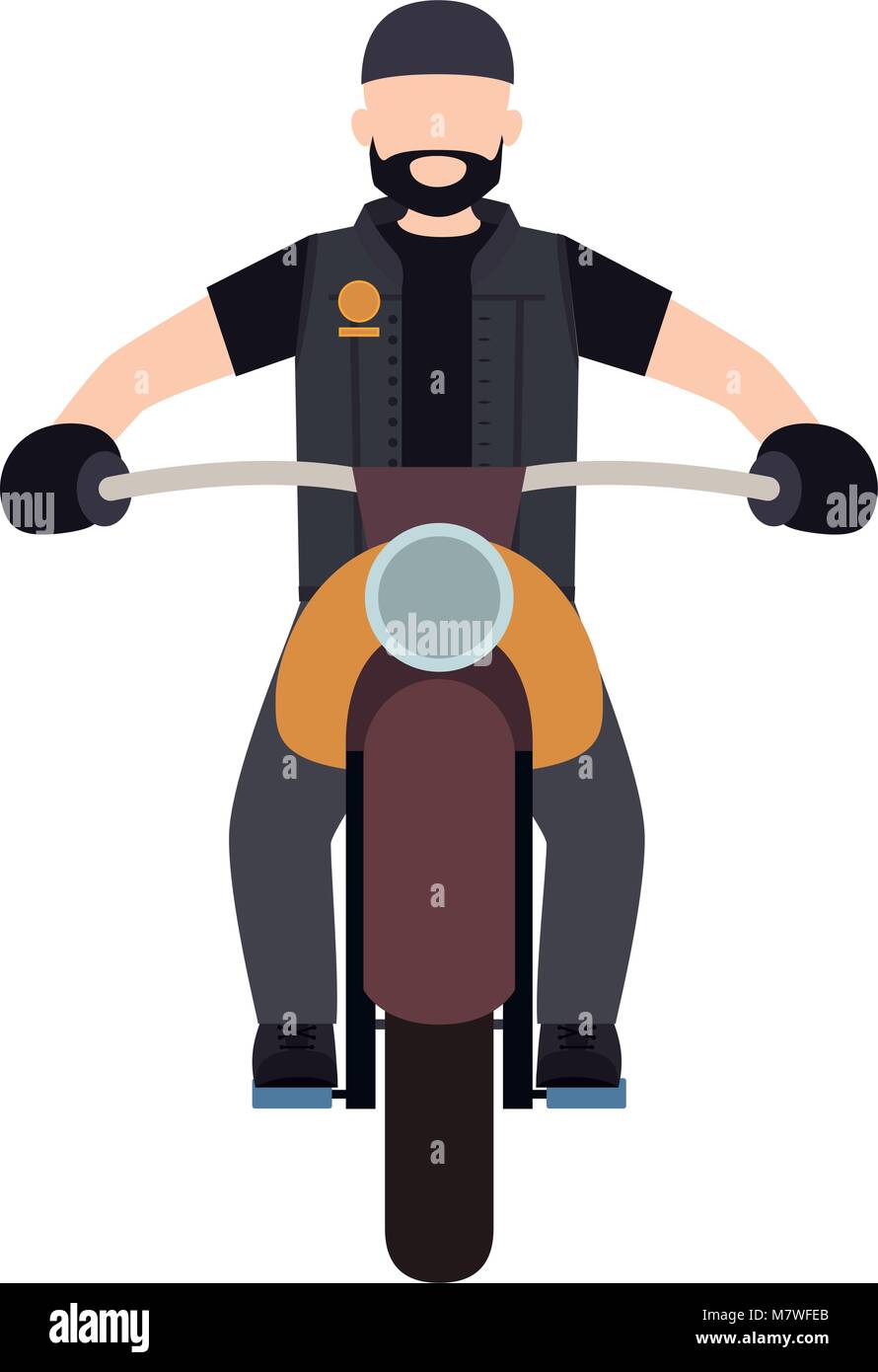 biker in the classic motorcycle character Stock Vector Image & Art - Alamy