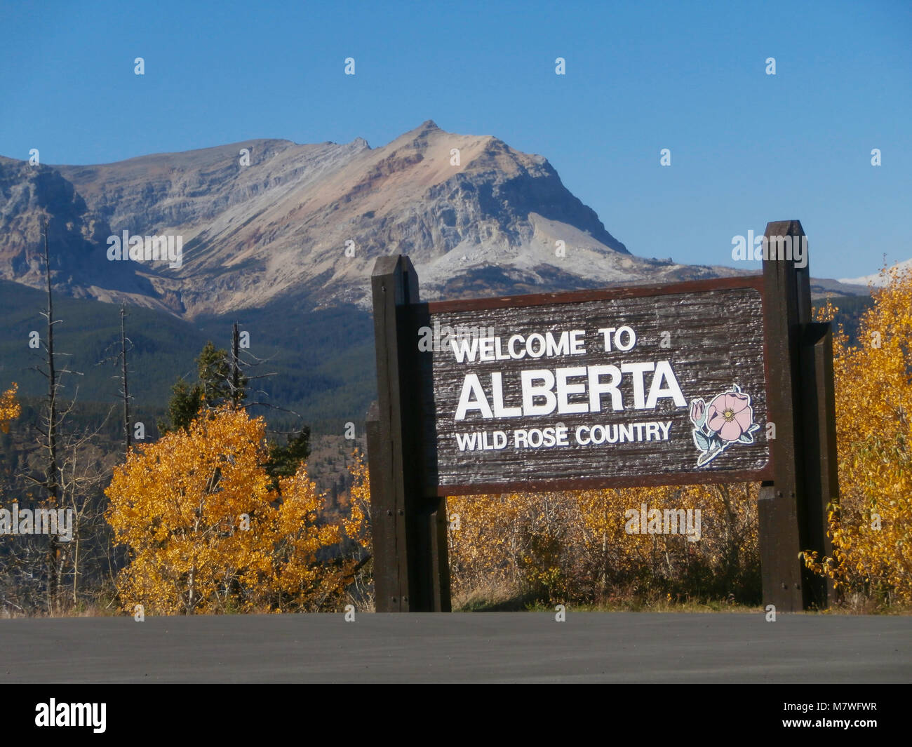 Welcome to Alberta sign, Waterton Lakes National Park, Alberta, Canada ...