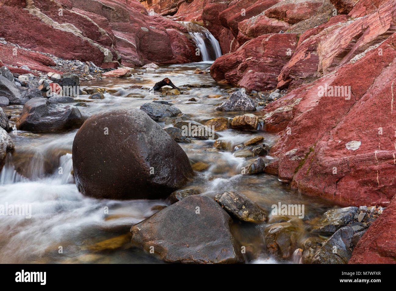 Red Rock Canyon, Waterton Lakes National Park, Alberta, Canada Stock ...