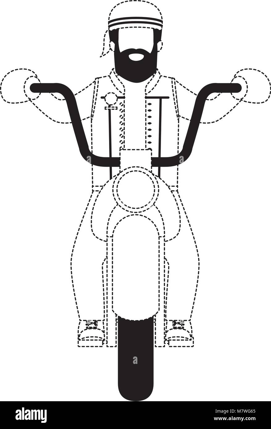 biker in the classic motorcycle character Stock Vector Image & Art - Alamy