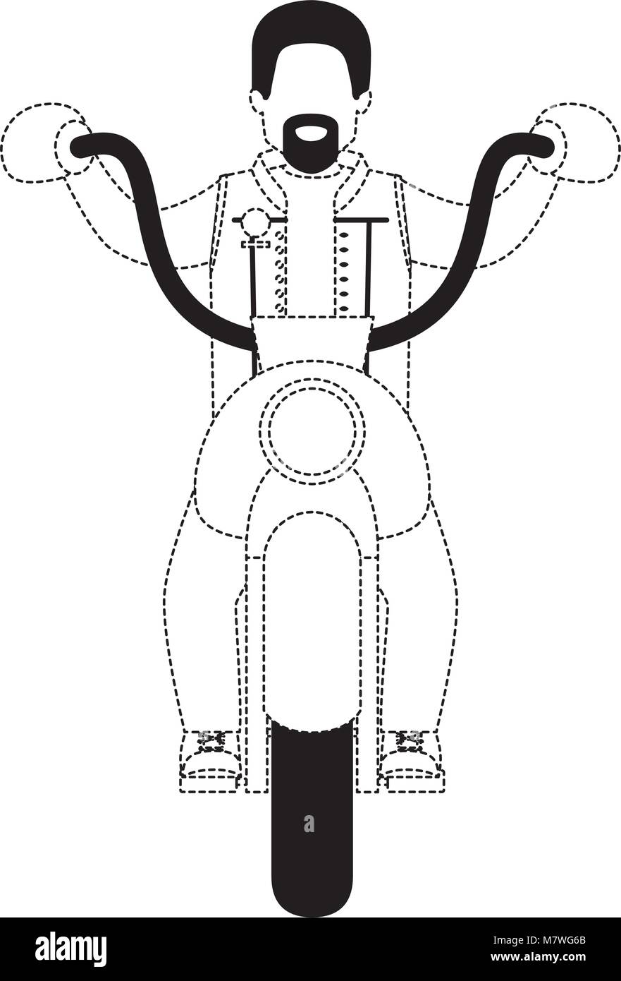 biker in the classic motorcycle character Stock Vector Image & Art - Alamy