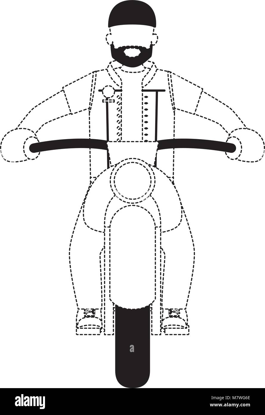 biker in the classic motorcycle character Stock Vector Image & Art - Alamy