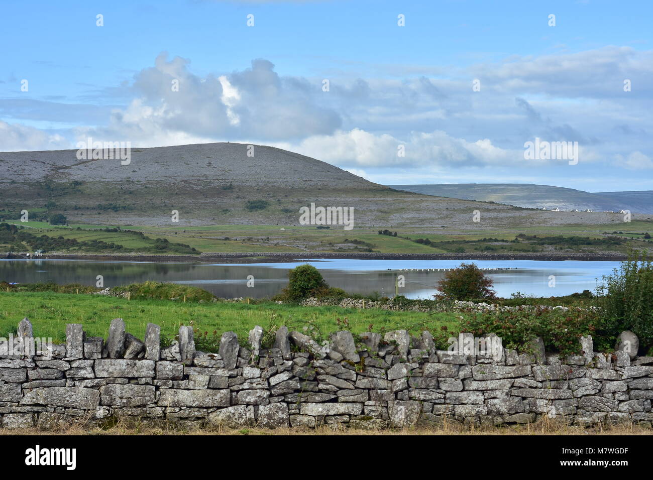 Karst landscape of Burren Plateau around Bell Harbour in western ...