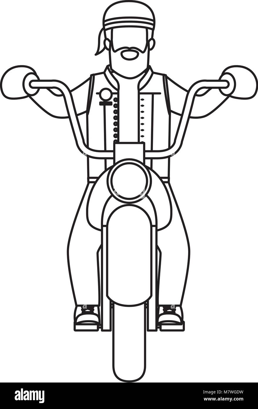 biker in the classic motorcycle character Stock Vector Image & Art - Alamy
