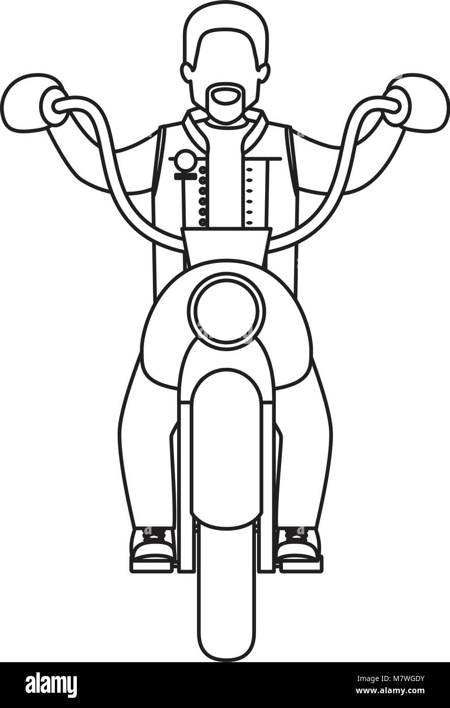 biker in the classic motorcycle character Stock Vector Image & Art - Alamy