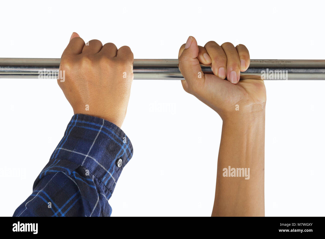 Handrail in public transport Cut Out Stock Images & Pictures - Alamy