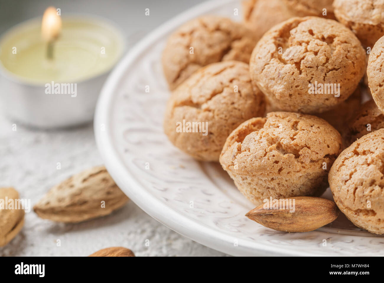 Traditional italian almond cookies - amaretti. Sweet holiday dessert ...