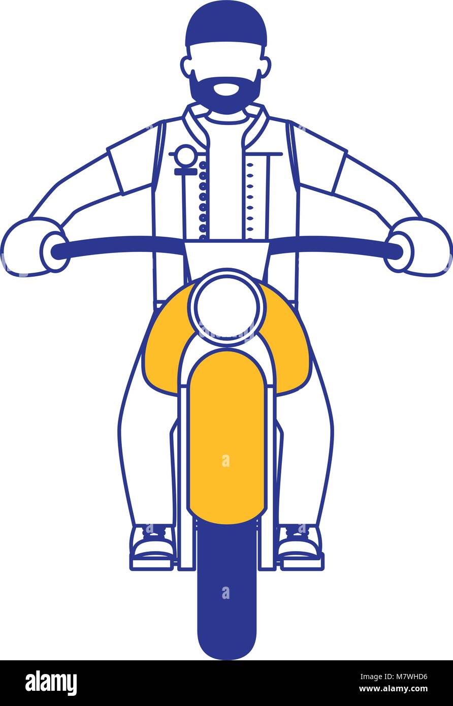 biker in the classic motorcycle character Stock Vector Image & Art - Alamy