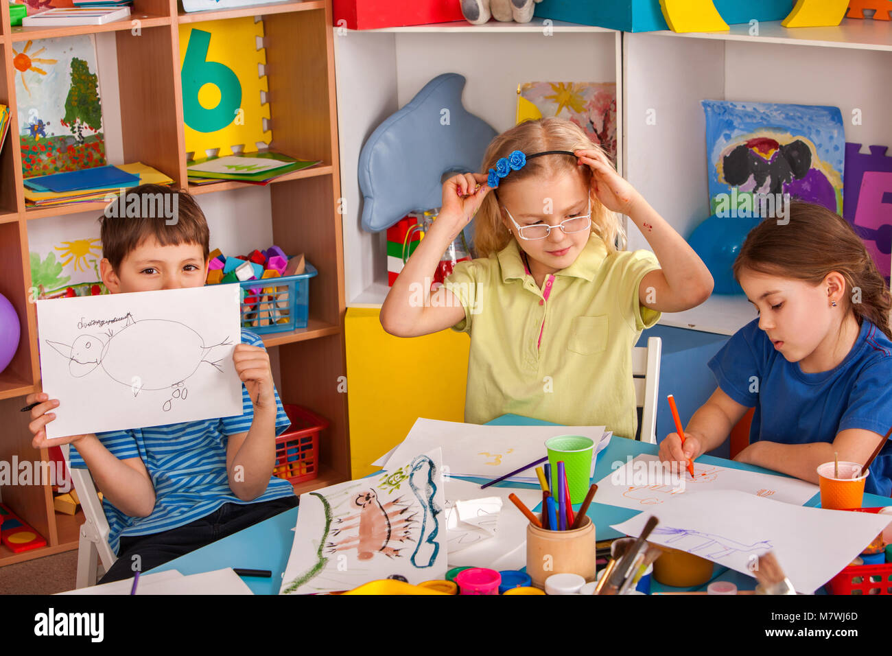 Student boy in classroom animation hi-res stock photography and images ...