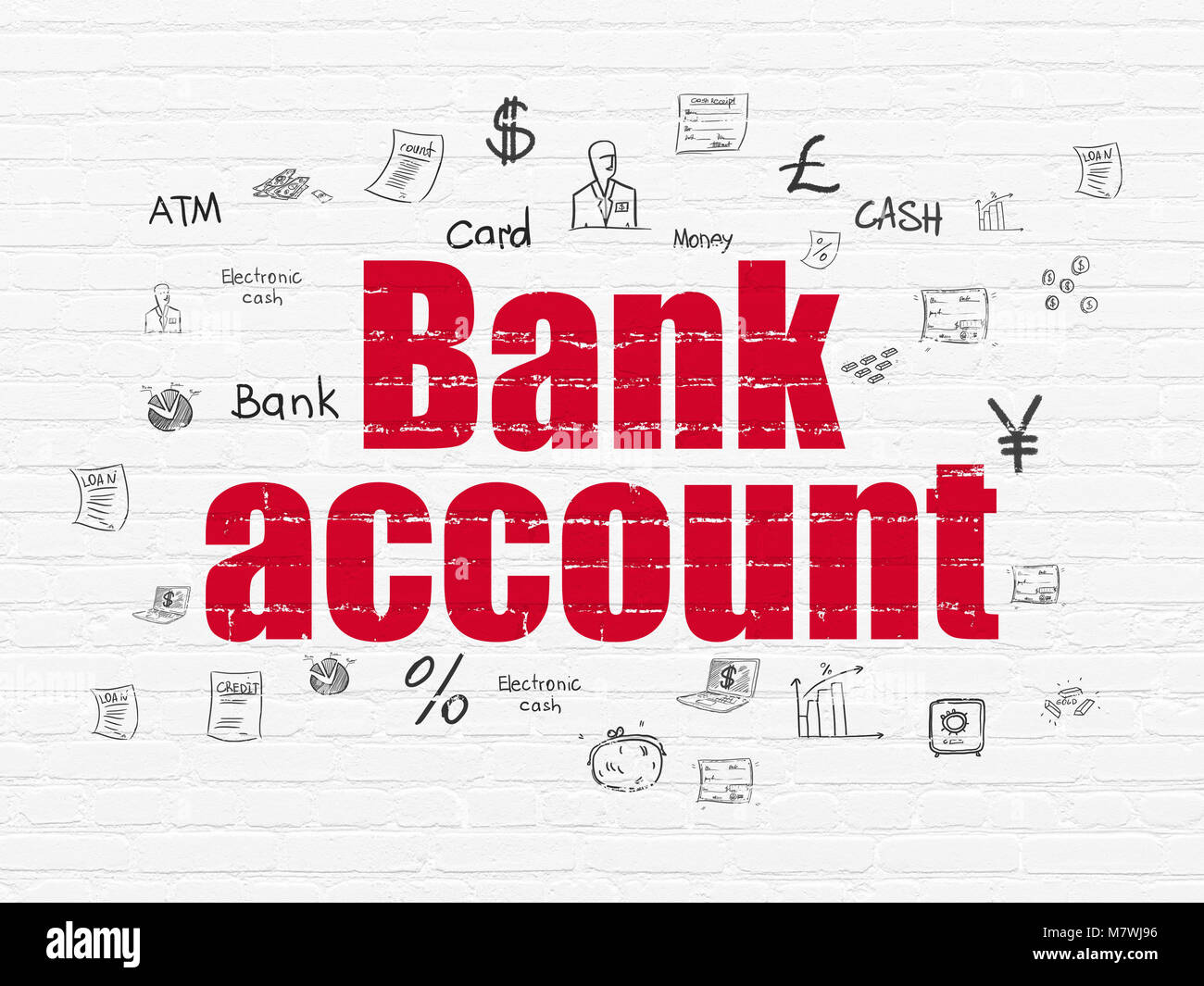 Money concept: Bank Account on wall background Stock Photo - Alamy