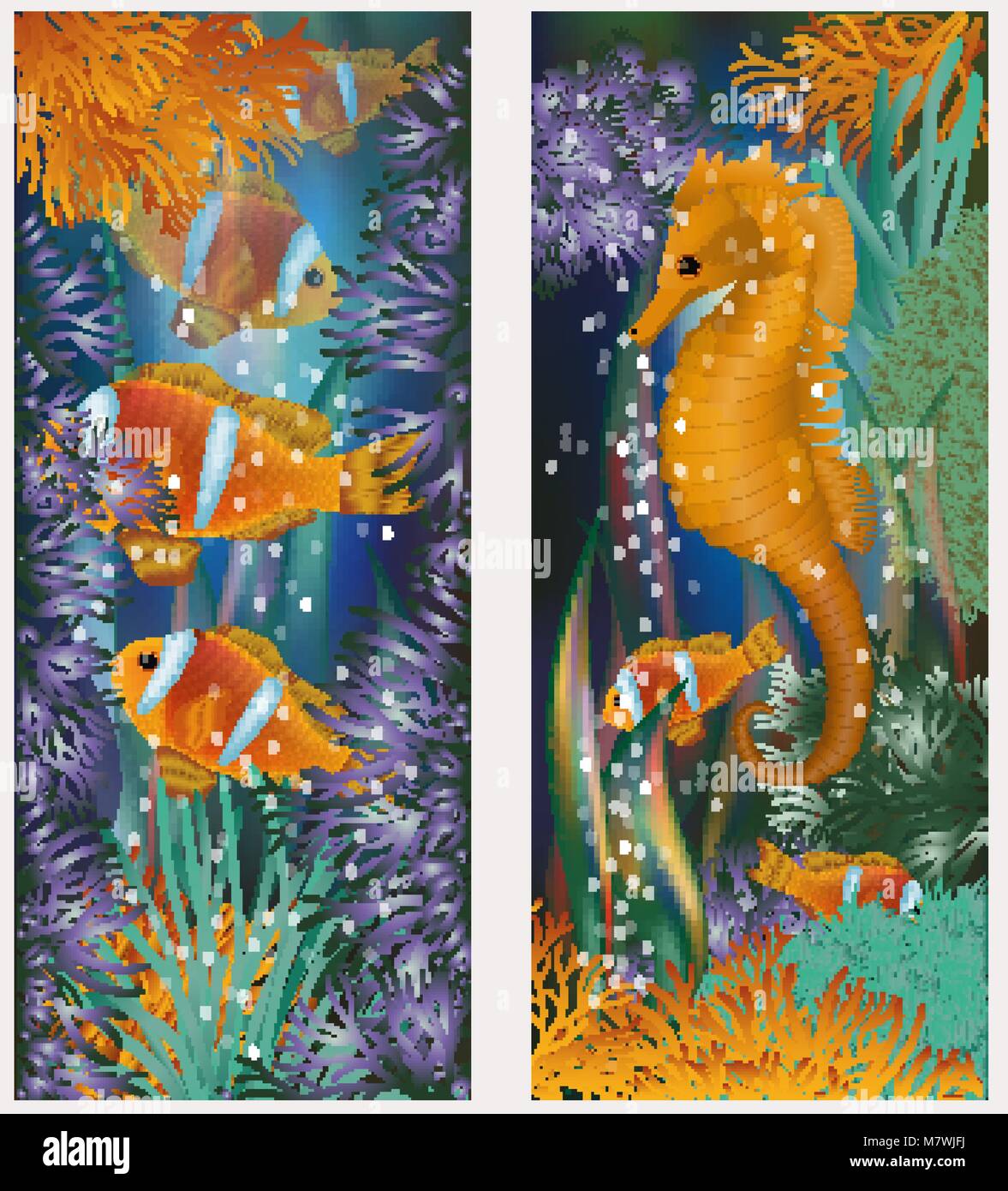 Water wildlife vertical Stock Vector Images - Alamy