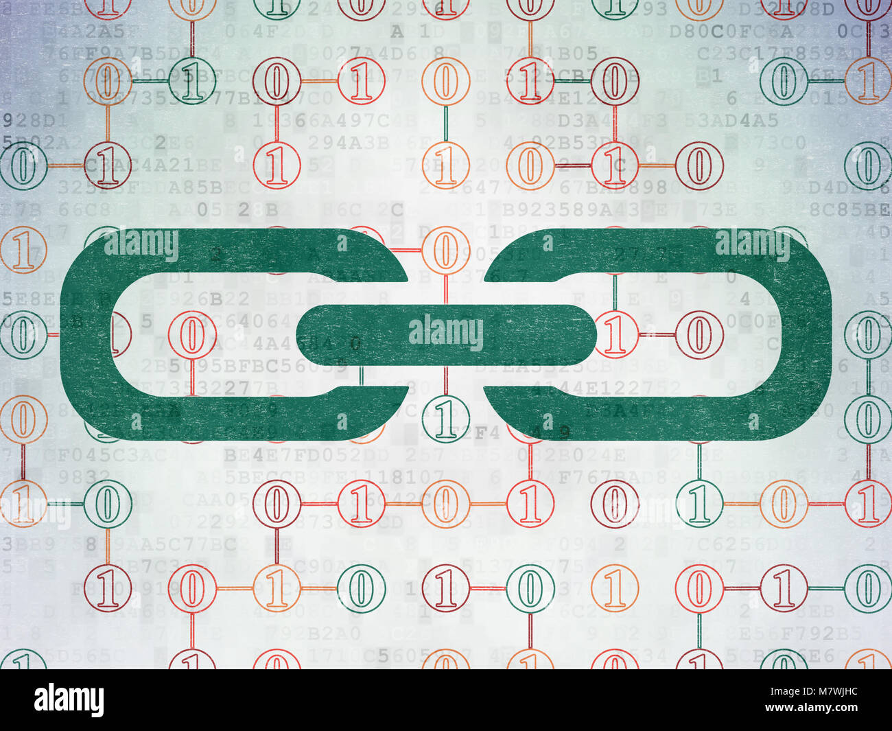Web development concept: Link on Digital Data Paper background Stock ...