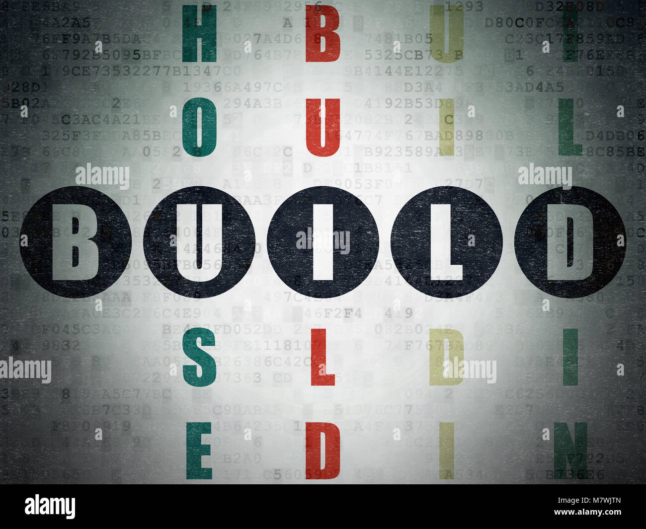 Building construction concept: Build in Crossword Puzzle Stock Photo ...