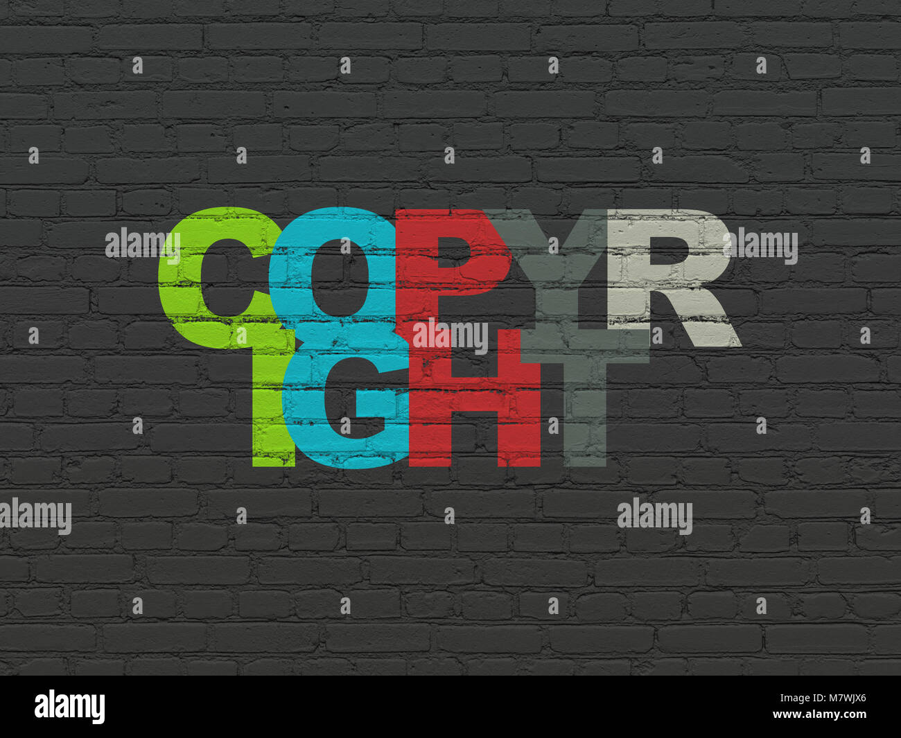 Law concept: Copyright on wall background Stock Photo - Alamy