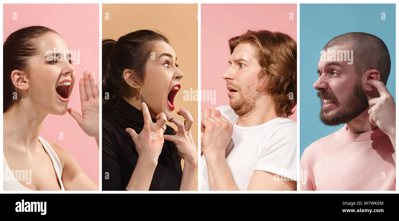 Angry people screaming Stock Photo - Alamy