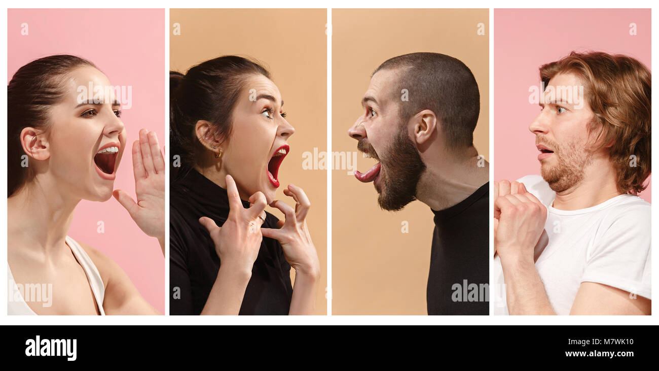 Angry people screaming Stock Photo - Alamy